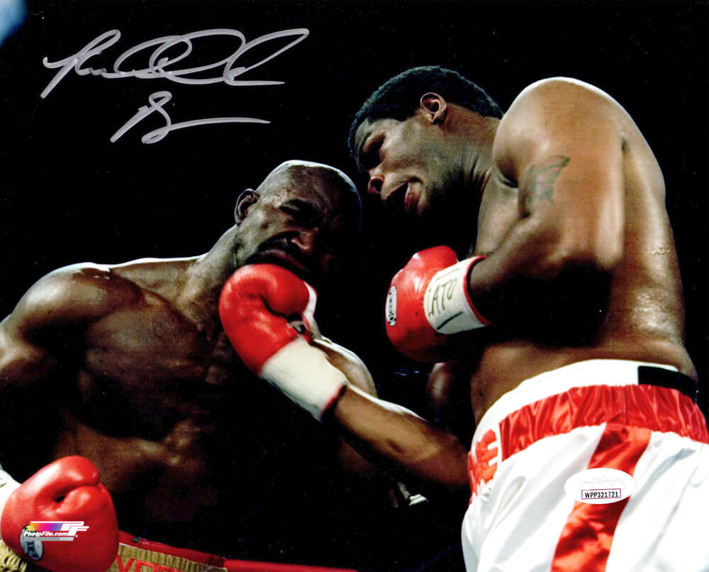 Riddick Bowe Signed Boxing vs Evander Holyfield 8×10 Photo (JSA) – Schwartz Sports Memorabilia