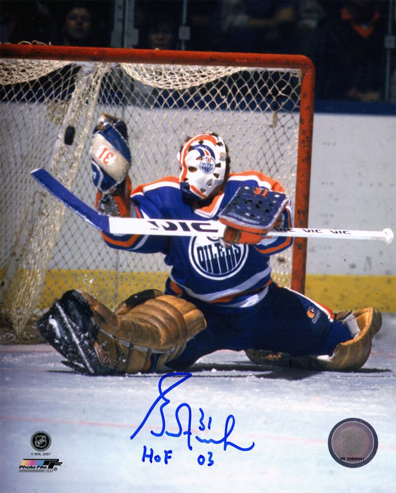 Grant Fuhr Signed Edmonton Oilers Goalie Action 8×10 Photo w/HOF’03 ...