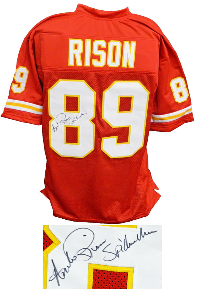 Andre Rison Signed Red Throwback Custom Football Jersey w/Spiderman ...