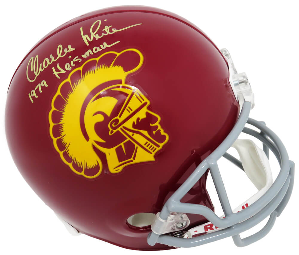 Charles White Signed USC Trojans Riddell Full Size Replica Helmet w ...