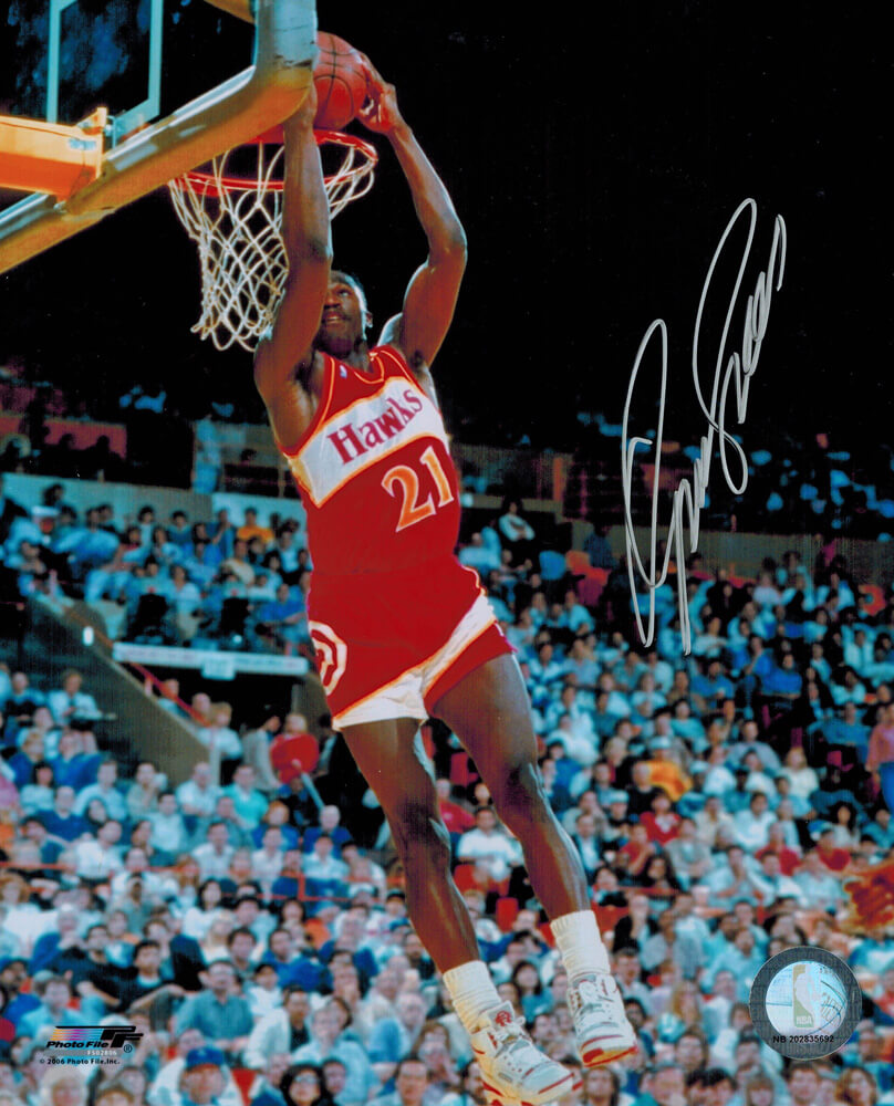 Dominique Wilkins Signed Hawks Slam Dunk 8×10 Photo – Schwartz Sports ...