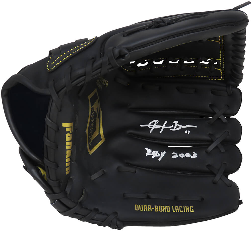 Angel Berroa Signed Franklin Black Baseball Fielders Glove w/ROY 2003 ...
