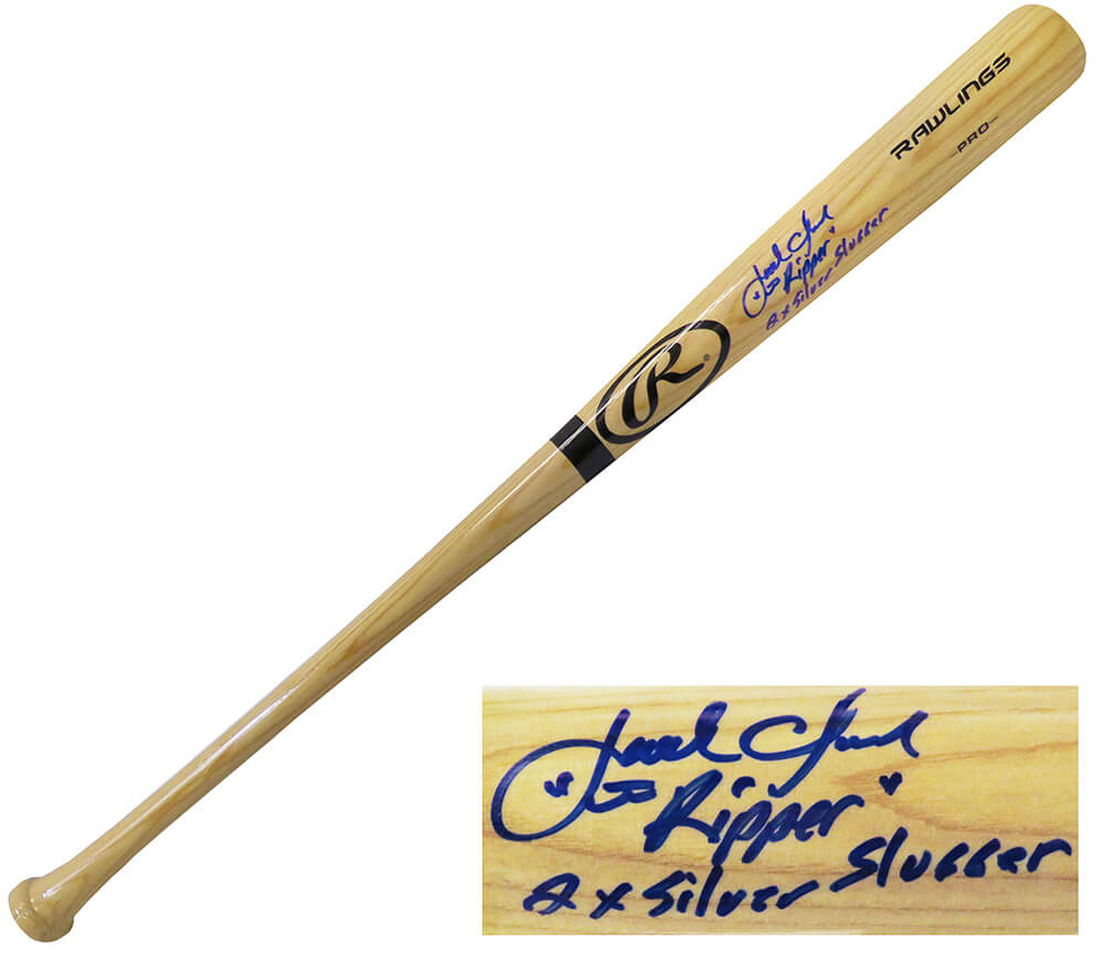 Jack Clark Signed Rawlings Pro Blonde Baseball Bat w/Ripper, 2x Silver ...