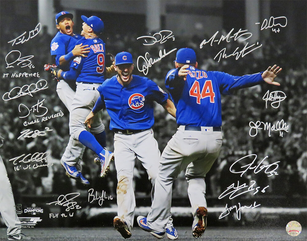 2016 Chicago Cubs Team Signed Chicago Cubs 2016 World Series Infielders ...