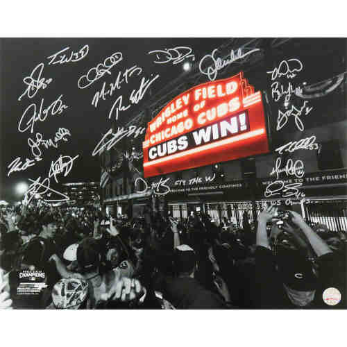 2016 Chicago Cubs Team Signed Chicago Cubs 2016 World Series Wrigley ...