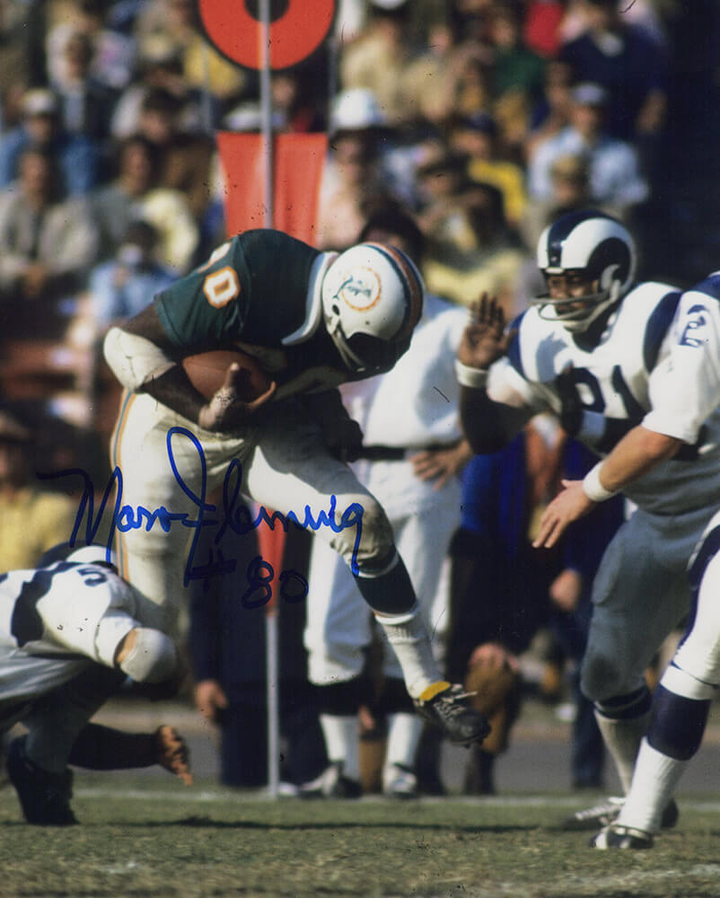 Marv Fleming Signed Dolphins Action vs Rams 8×10 Photo – Schwartz ...