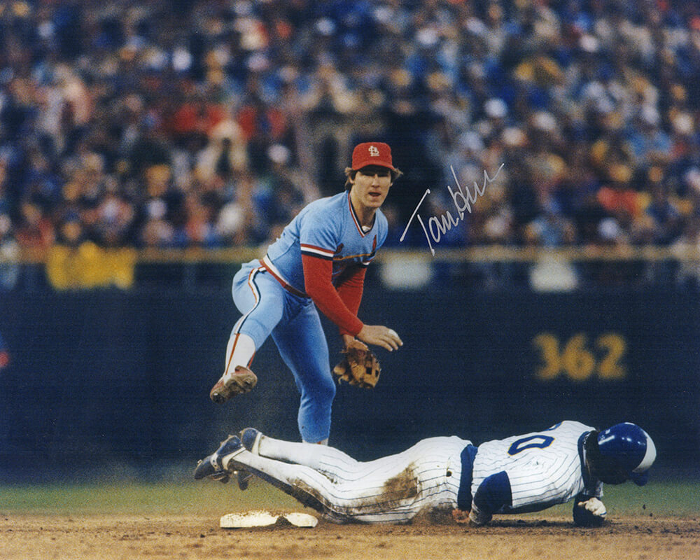 Tommy Herr Signed Cardinals Fielding Action 8×10 Photo – Schwartz ...