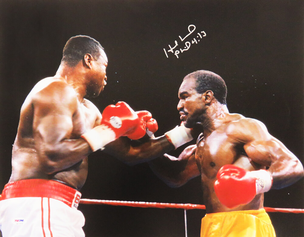 Evander Holyfield Signed Boxing Action 16×20 Photo (PSA/DNA) – Schwartz ...