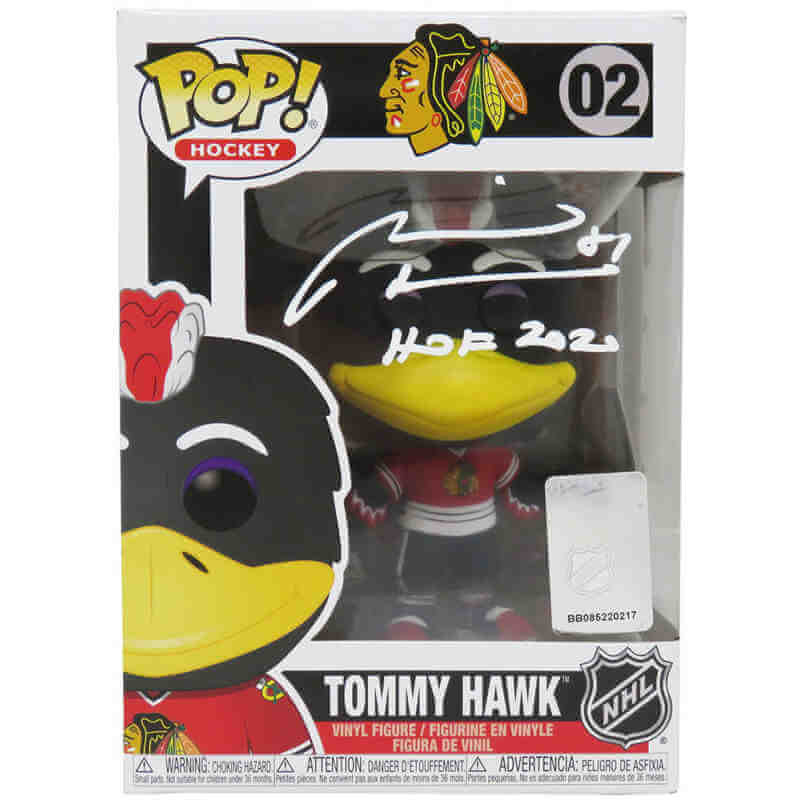 Marian Hossa Signed Chicago Blackhawks Tommy Hawk Mascot Funko Pop Doll ...