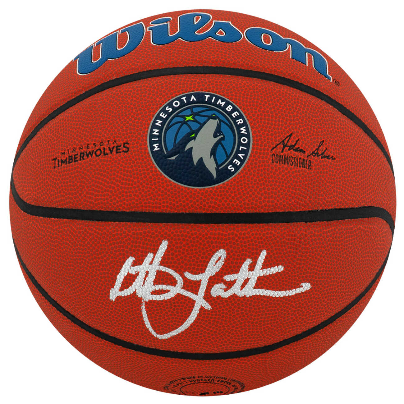 Christian Laettner Signed Wilson Minnesota Timberwolves Logo Full Size ...