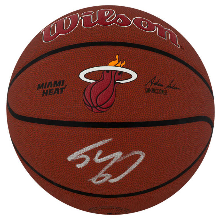 Shaquille O’Neal Signed Wilson Miami Heat Logo Full Size NBA Basketball ...