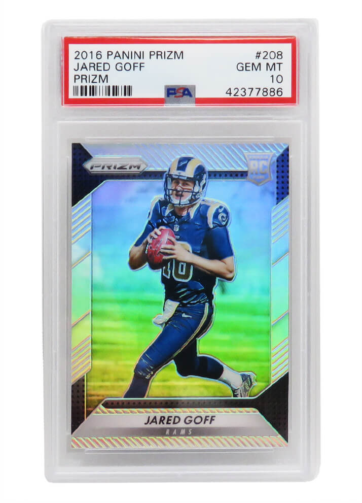 Jared Goff 2016 Panini Prizm Football #208 Prizm RC Rookie Card -PSA 10 ...