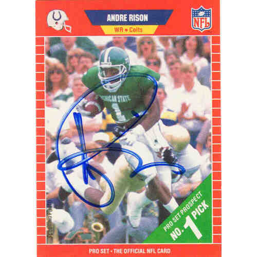 Andre Rison Signed 1989 NFL Pro Set Football Rookie Trading Card #497 ...