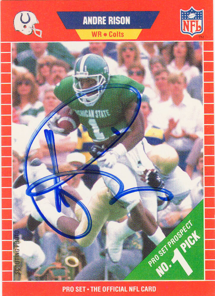 Andre Rison Signed 1989 NFL Pro Set Football Rookie Trading Card #497 ...