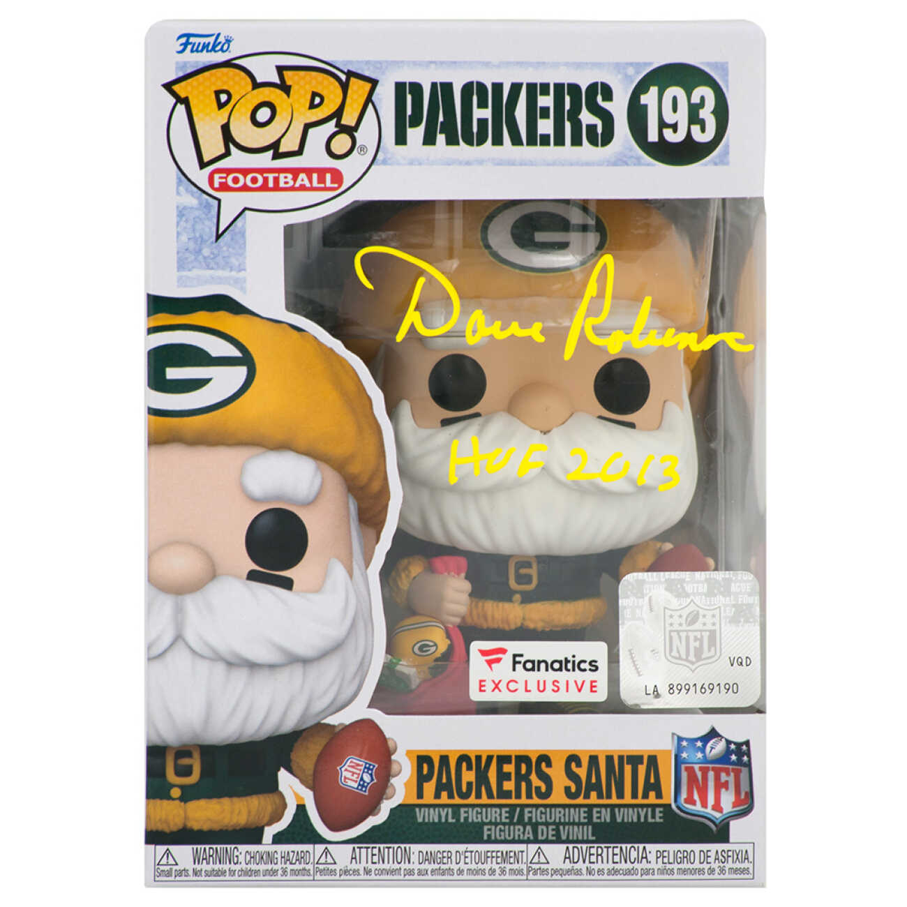 Dave Robinson Signed Green Bay Packers ‘SANTA’ Funko Pop Doll #193 w ...