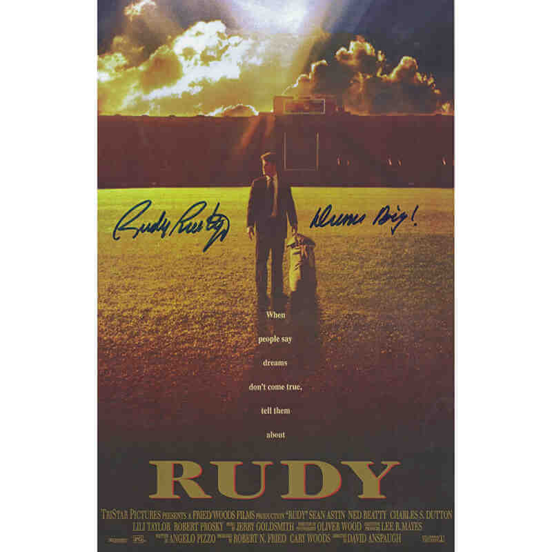 Rudy Ruettiger Signed ‘Rudy’ 11×17 Movie Poster w/Dream Big – Schwartz ...