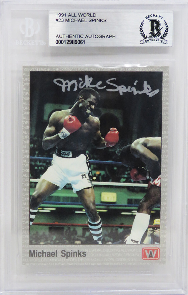 Michael (Mike) Spinks Signed 1991 All World Boxing Card #23 – (Beckett ...
