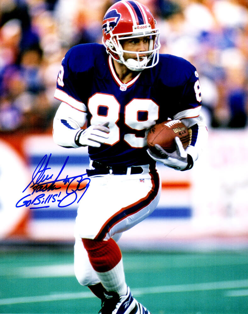 Steve Tasker Signed Buffalo Bills Action 8×10 Photo w/Go Bills ...