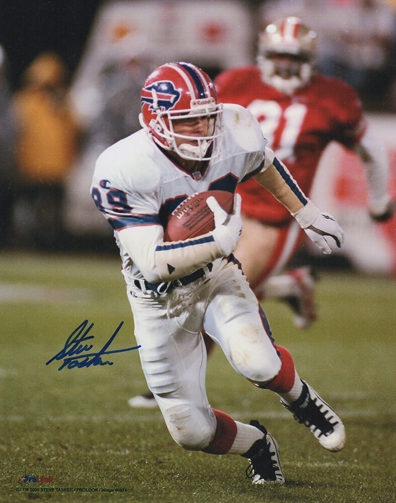 Steve Tasker Signed Buffalo Bills Running Action vs 49ers 8×10 Photo ...